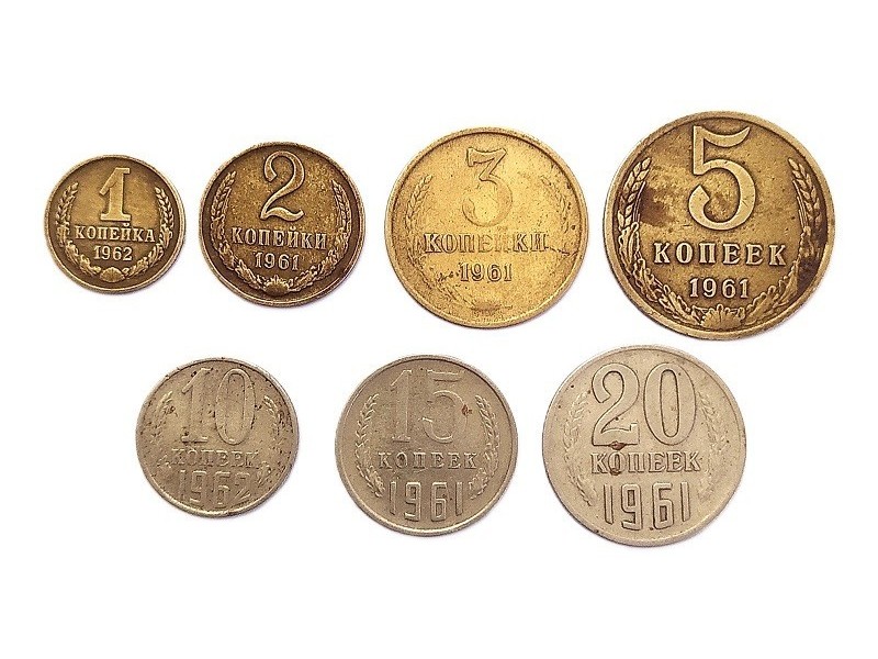 **SSSR - LOT 1, 2, 3, 5, 10, 15 i 20 KOPEJKI 1961-62.**