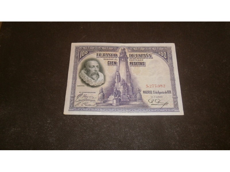 SPAIN 100 PESETAS 1928