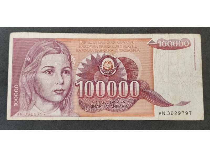 100000 DINARA 1989