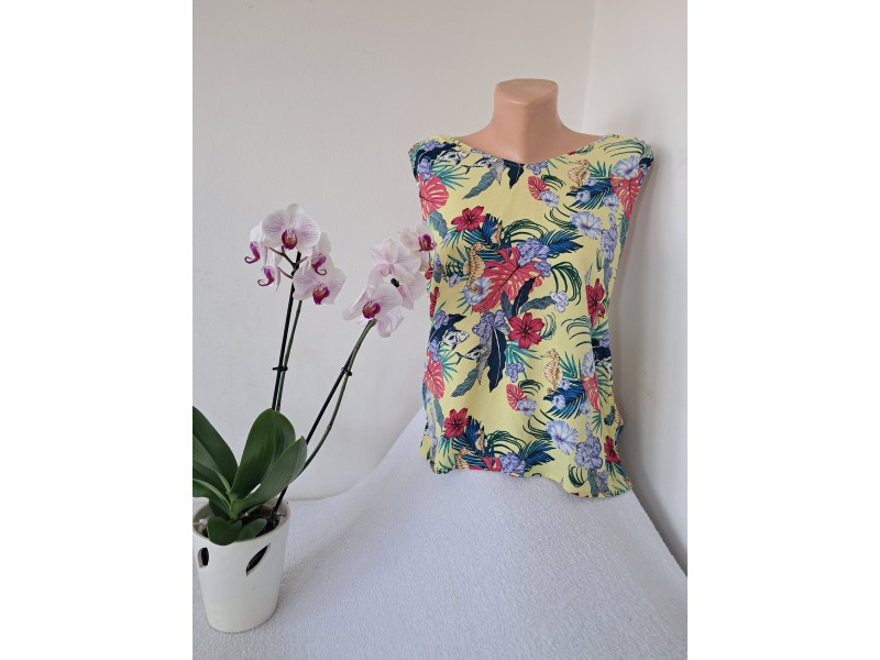 TOM TAILOR viskozna bluza tropski print vel S