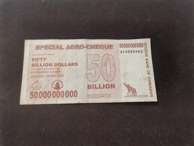 ZIMBABWE 50 BILLION 2008