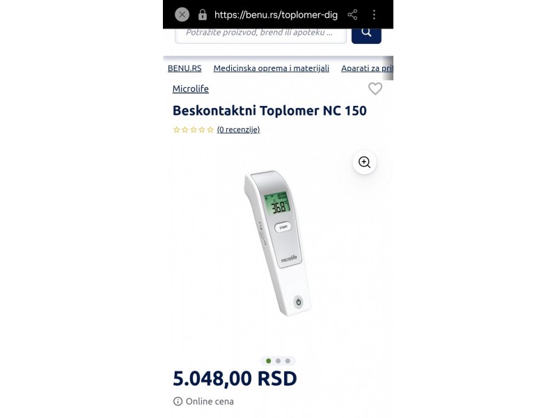 Beskontaktni toplomer Microlife Švajcarska