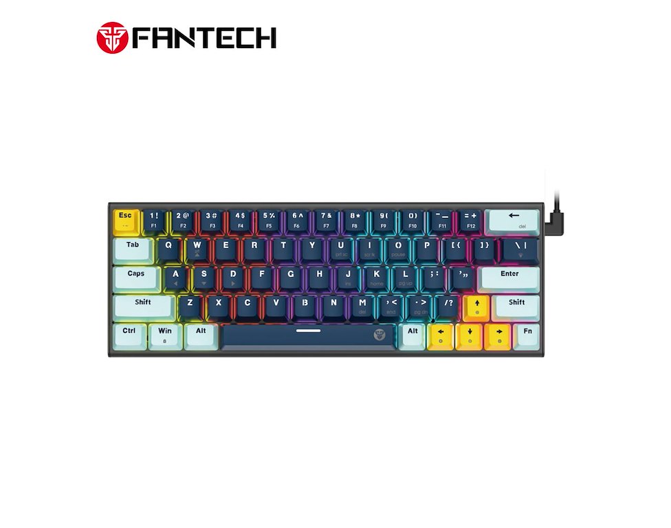 Tastatura Mehanicka Gaming Fantech MK874V2 RGB Atom 63 Mizu Navy (rosie switch)