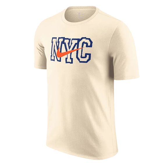 NBA NEW YORK KNICKS ESSENTIALS LOGO CITY EDITION T-SHIRT 'CREAM'