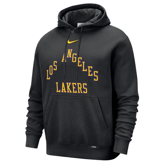 NBA LOS ANGELES LAKERS CITY EDITION BASKETBALL CLUB PULLOVER HOODIE 'BLACK'
