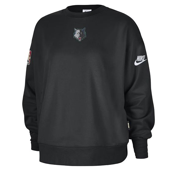 WMNS NBA MINNESOTA TIMBERWOLVES HARDWOOD CLASSICS PHOENIX FLEECE PREMIUM CREWNECK SWEATSHIRT 'BLACK'