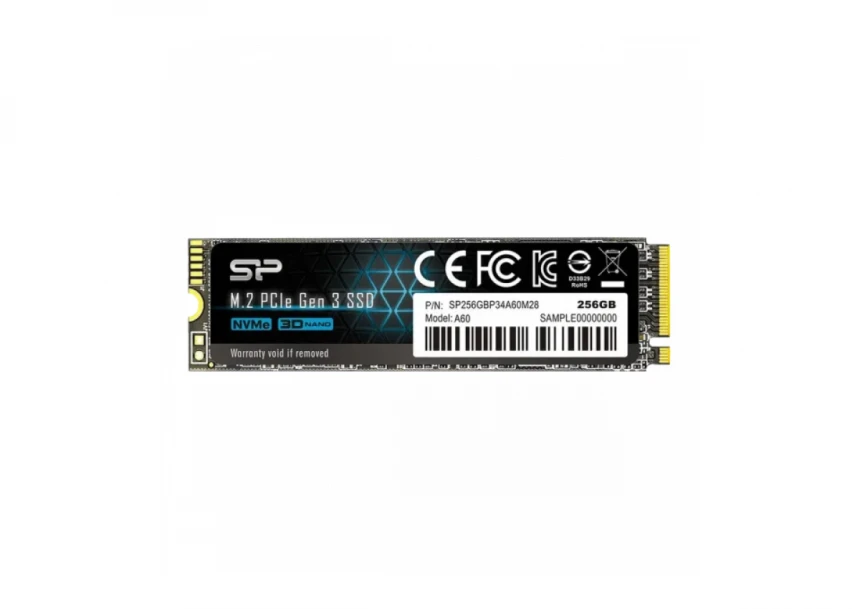 SSD M.2 NVME 256GB SiliconPower SP256GBP34A60M28 A55 2200MBs/1600MBs