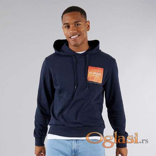 JJ REBEL Mens Raven Hoodie Sky