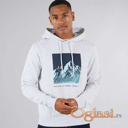 JJ REBEL Mens Raven Hoodie White