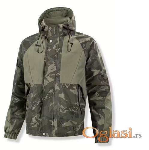 en's Retro Camo Hooded Windbreaker Jacket