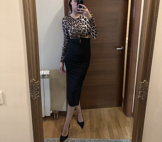 139.Haljina leopard sa etiktom    NOVO