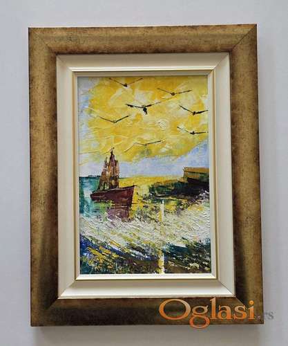 Ulje na platnu - Povratak broda, prelepo!