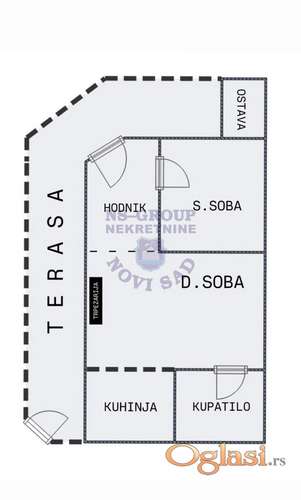 Na prodaju jednoiposoban stan površine 26m²,