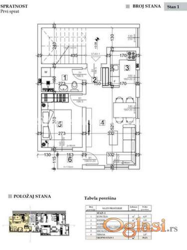 Adice-Useljiv Jednoiposoban stan 38 m2 u prizemlju-065/385 8880