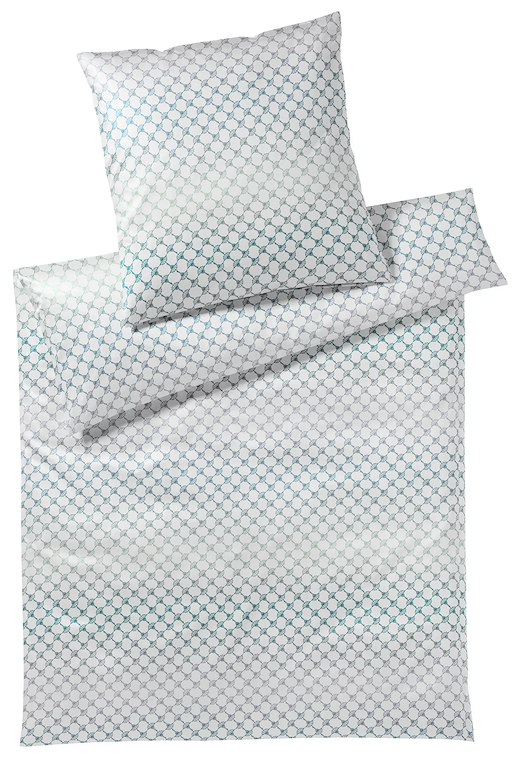 Joop! POSTELJINA CORNFLOWER GLEAM 200/200 cm makosaten plava, zelena