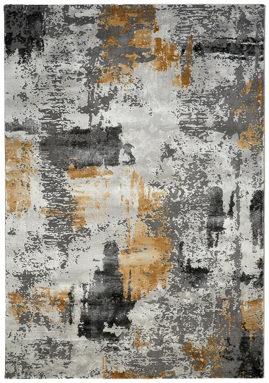 Novel TKANI TEPIH PERUGIA 133X190CM siva, svetlosiva, kari žuta