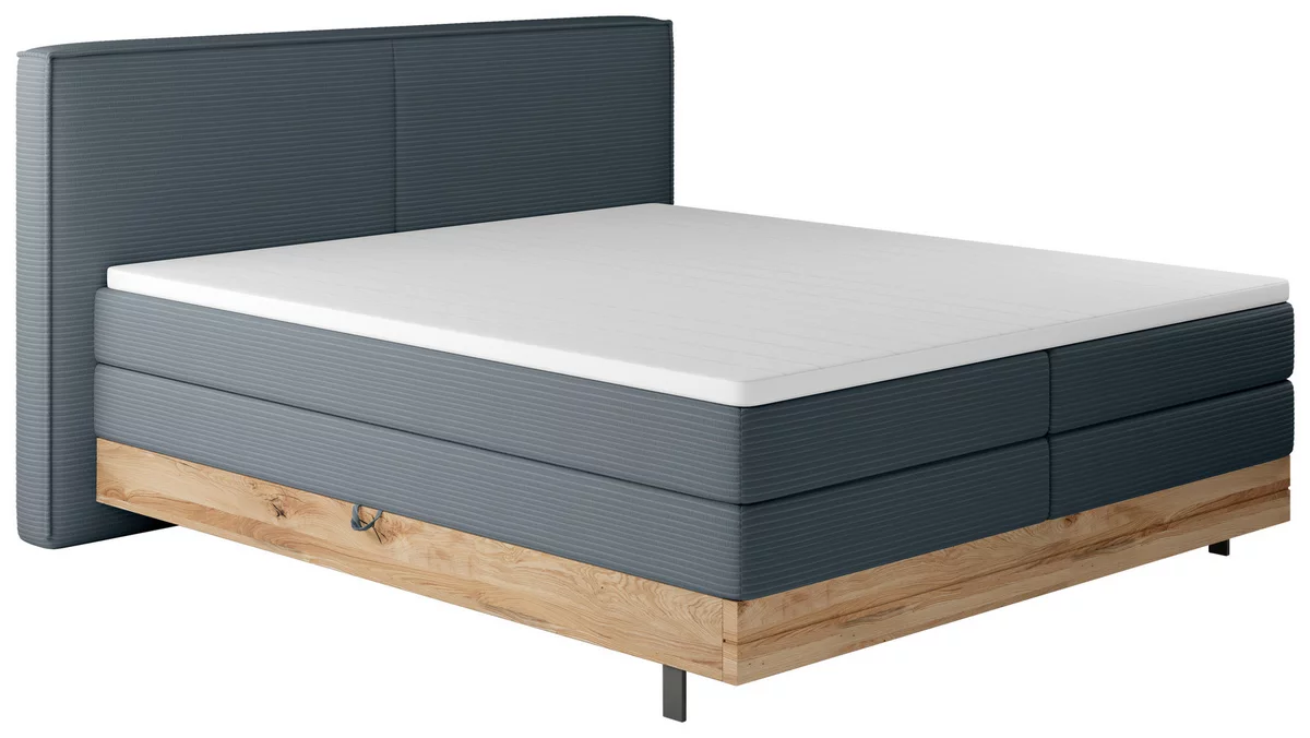 BOXSPRING KREVET 160/200 cm tamnoplava