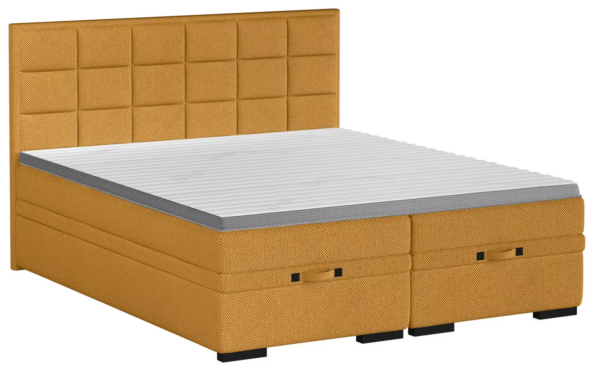 BOXSPRING KREVET 160/200 cm senf žuta