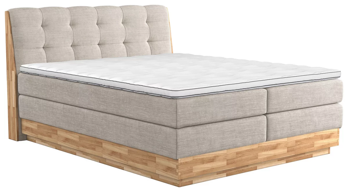 BOXSPRING KREVET 200/200 cm krem