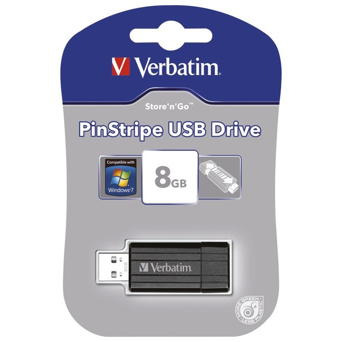 Memorija USB 8Gb PinStripe Verbatim 49062 crna blister