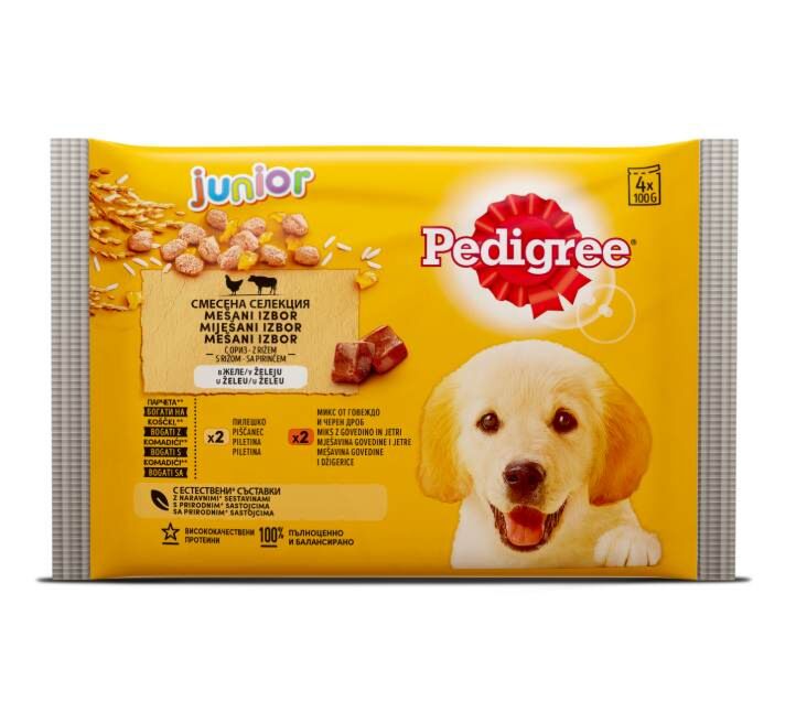 Pedigree Kesice za štence Junetina i govedina 4 x 100 g