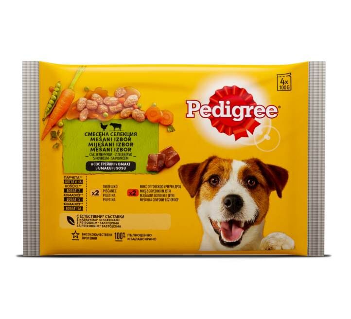 Pedigree Kesice za pse piletina i govedina 4 x 100 g