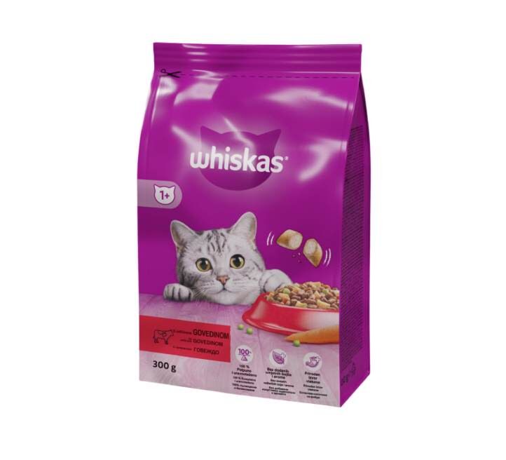 Whiskas Suva hrana za odrasle mačke govedina 300 g