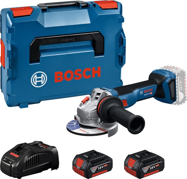 BOSCH Professional aku ugaona brusilica GWS 18V-11 PS, 125mm; 2x GBA 18V 5,0Ah, GAL 12V/18V-80, L-BOXX 06019N4302ID: EK000835376