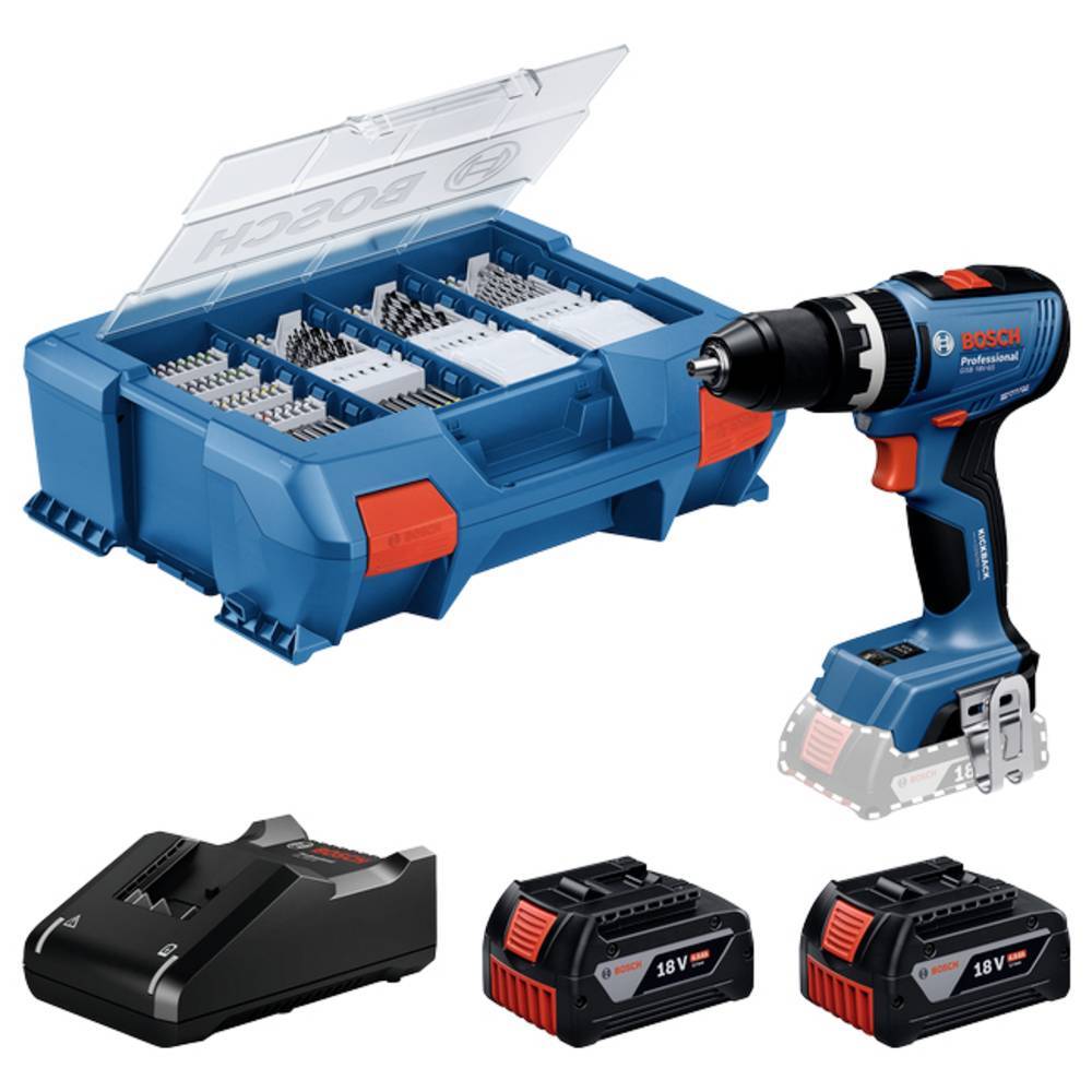 BOSCH Professional aku udarna bušilica GSB 18V-65 + pribor, 2x4Ah, L-BOXX 06019N3307ID: EK000835332