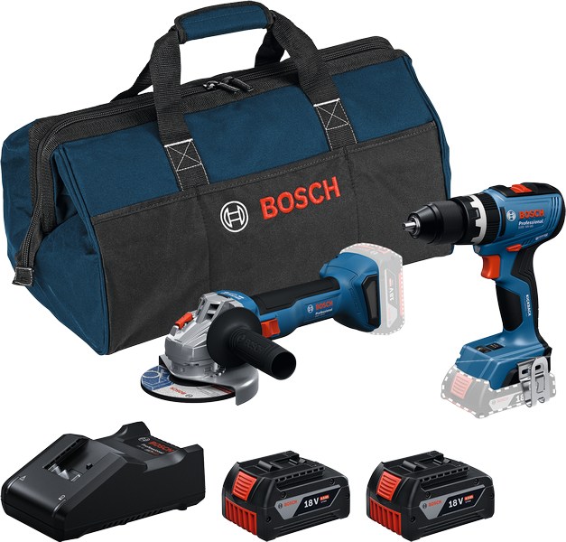 BOSCH Professional set - GSB 18V-65 + GWS 18V-8 + 2x GBA 4.0Ah + GAL 18V-40 + RAF TORBA 0615A5008ZID: EK000835373