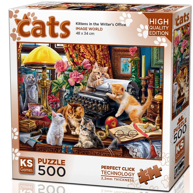 KS Puzzle 500 pcs Cats Kittens in the Writer’s Office 20052