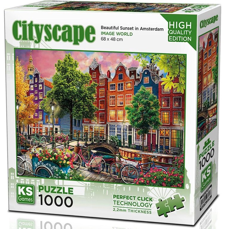 KS Puzzle 1000 pcs Cityscape Beautiful Sunset in Amsterdam 20793