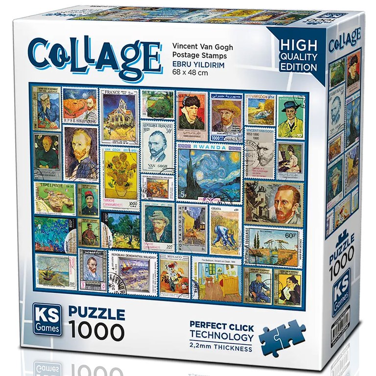 KS Puzzle 1000 pcs Collage Pullar Postage Stamps 20760