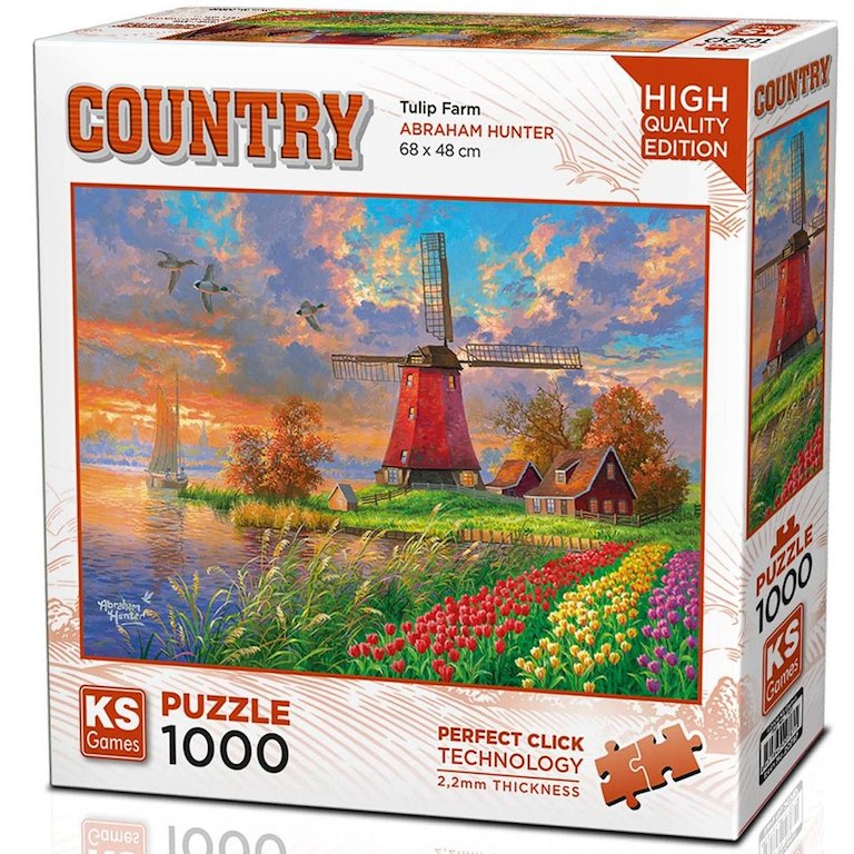 KS Puzzle 1000 pcs Country Abraham Hunter Tulip Farm 20787
