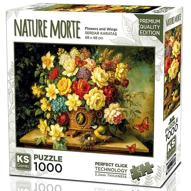 KS Puzzle 1000 pcs Nature Morte Flowers and Wings 20857