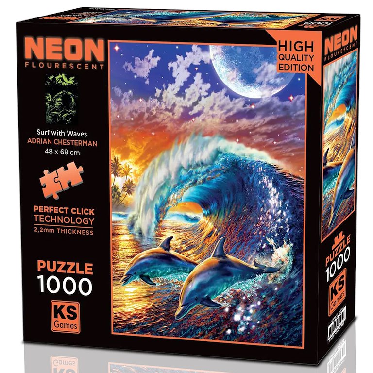 KS Puzzle 1000 pcs Neon Surf With Waves 20765