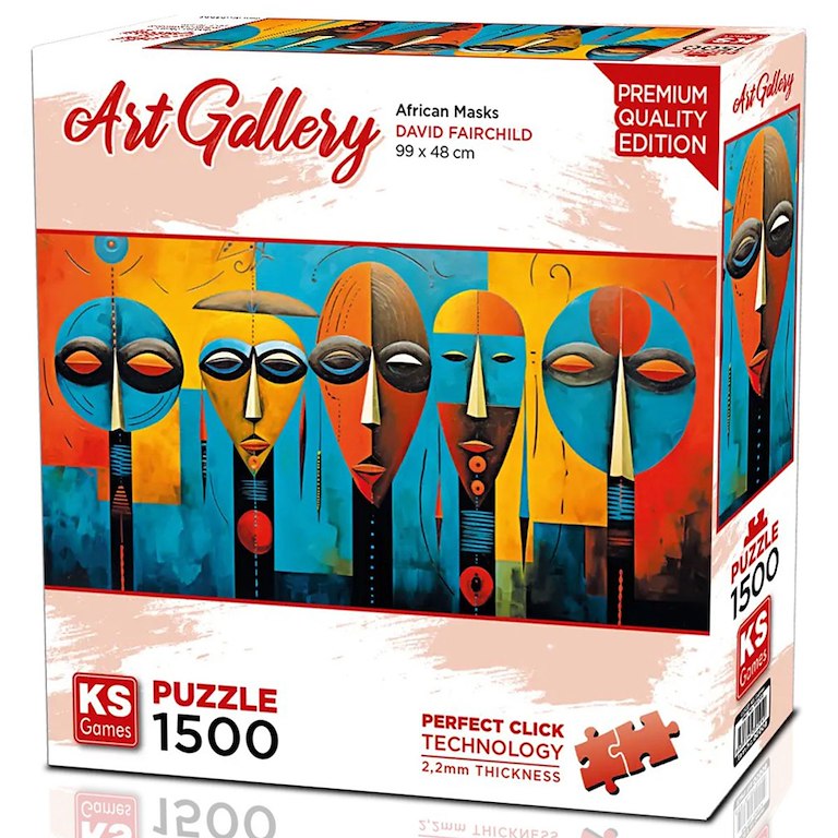 KS Puzzle 1500 pcs Art Gallery Panoramic puzzle African Masks 17002