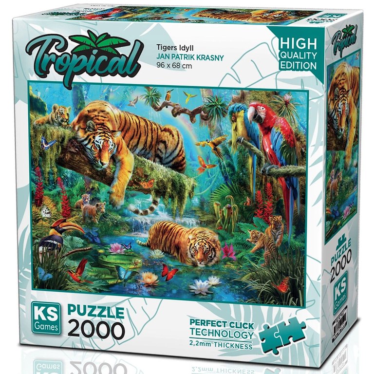 KS Puzzle 2000 pcs Tropical Tigers Idyll 22512