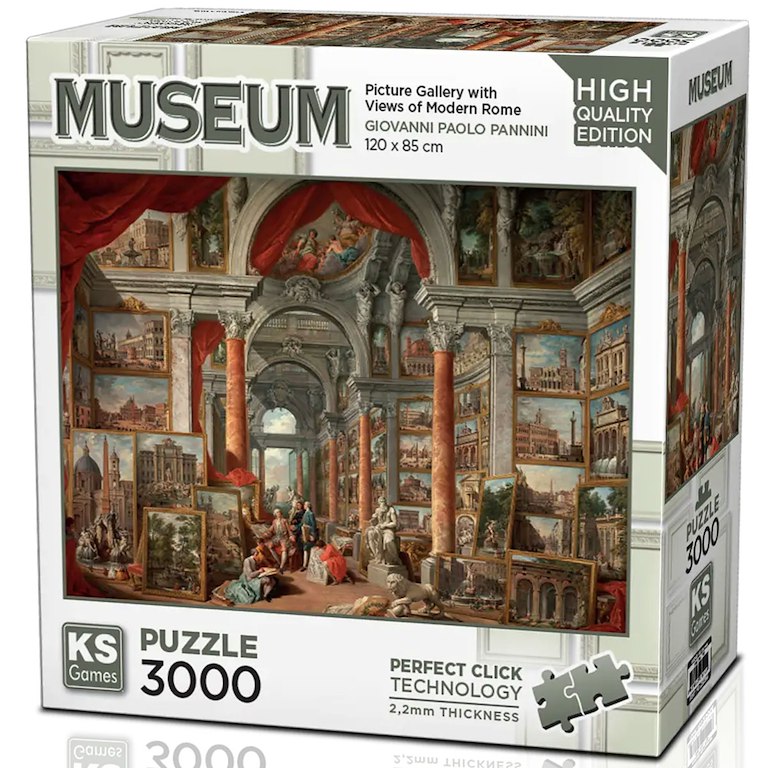 KS Puzzle 3000 pcs Museum Pannini Picture Gallery with Views of Modern Rome 23014