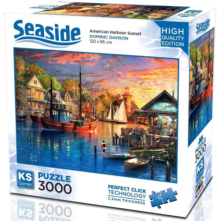 KS Puzzle 3000 pcs Seaside American Harbour Sunset 23023