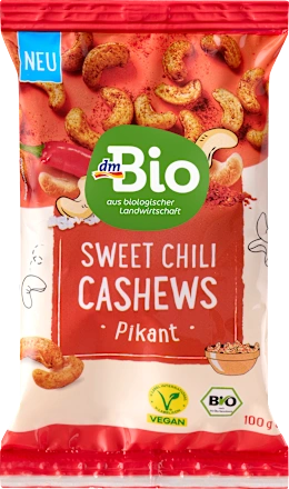 dmBio
Sweet Chili pikantno začinjena pečena jezgra indijskog oraha, 100 g