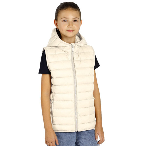 LIBERTY HOOD VEST KID, DEČJI PRSLUK SA KAPULJAČOM, KREM-BELI