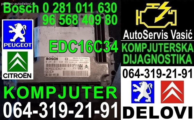 KOMPJUTER EDC16C34 BOSCH 0 281 011 630 PEŽO CITROEN PEUGEOT
