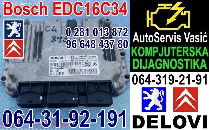 1,6 HDI CITROEN C4 KOMPJUTER 0 281 013 872 BOSCH 96 648 437