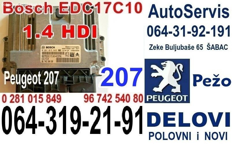 PEŽO 207 KOMPJUTER 0 281 015 849 BOSCH EDC17C10 PEUGEOT