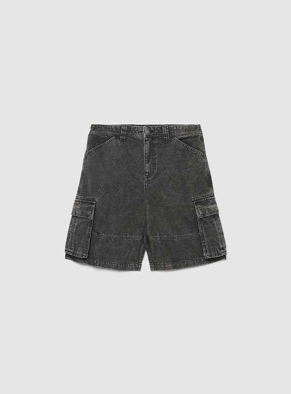 Kratke teksas pantalone - Crni denim