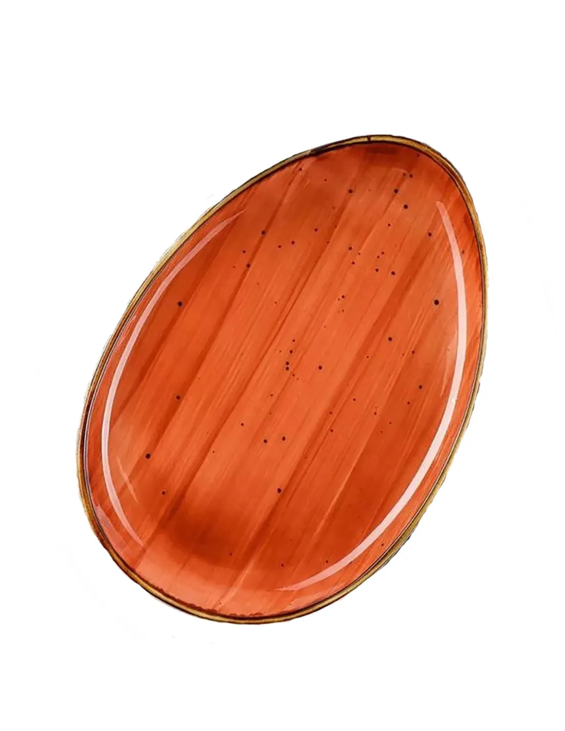 Plitki ovalni tanjir u boji cigle 37 x 25,5 cm