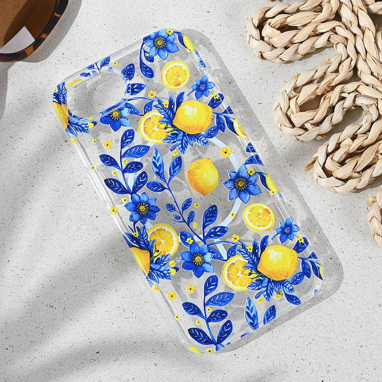 Zastitna maska (futrola) print Magsafe - iPhone 16e/17e 6.1 Mediteran Lemon