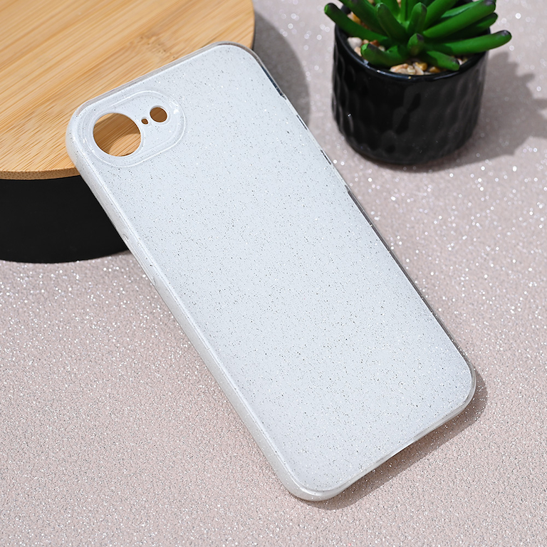 Zastitna maska (futrola) Sparkle Dust - iPhone 16e/17e 6.1 bela