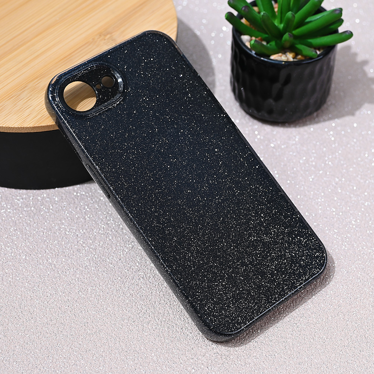 Zastitna maska (futrola) Sparkle Dust - iPhone 16e/17e 6.1 crna